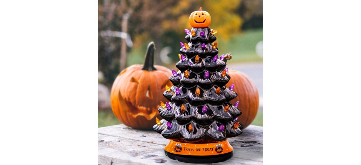 Vintage ceramic Halloween trees are all the rage this season